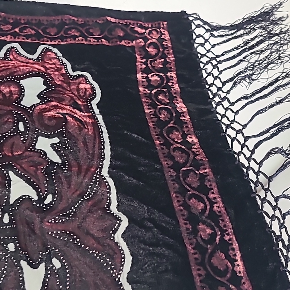 Vintage Gypsy Stevie Nicks Style Velvet Piano Scarf - Gem